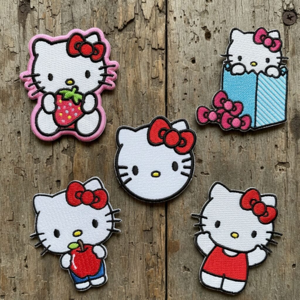 Hello Kitty Embroidered Patches Set